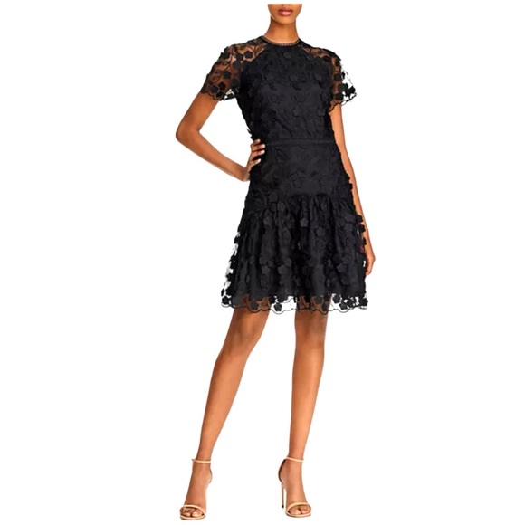 St. John | Dresses | Shoshanna Malia Floral Appliqu Cocktail Black ...